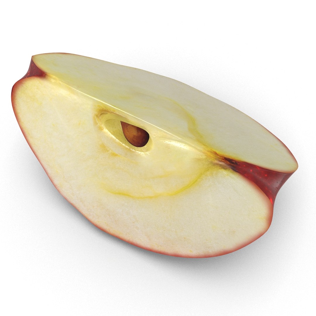 Red Apple Slice 3d Model