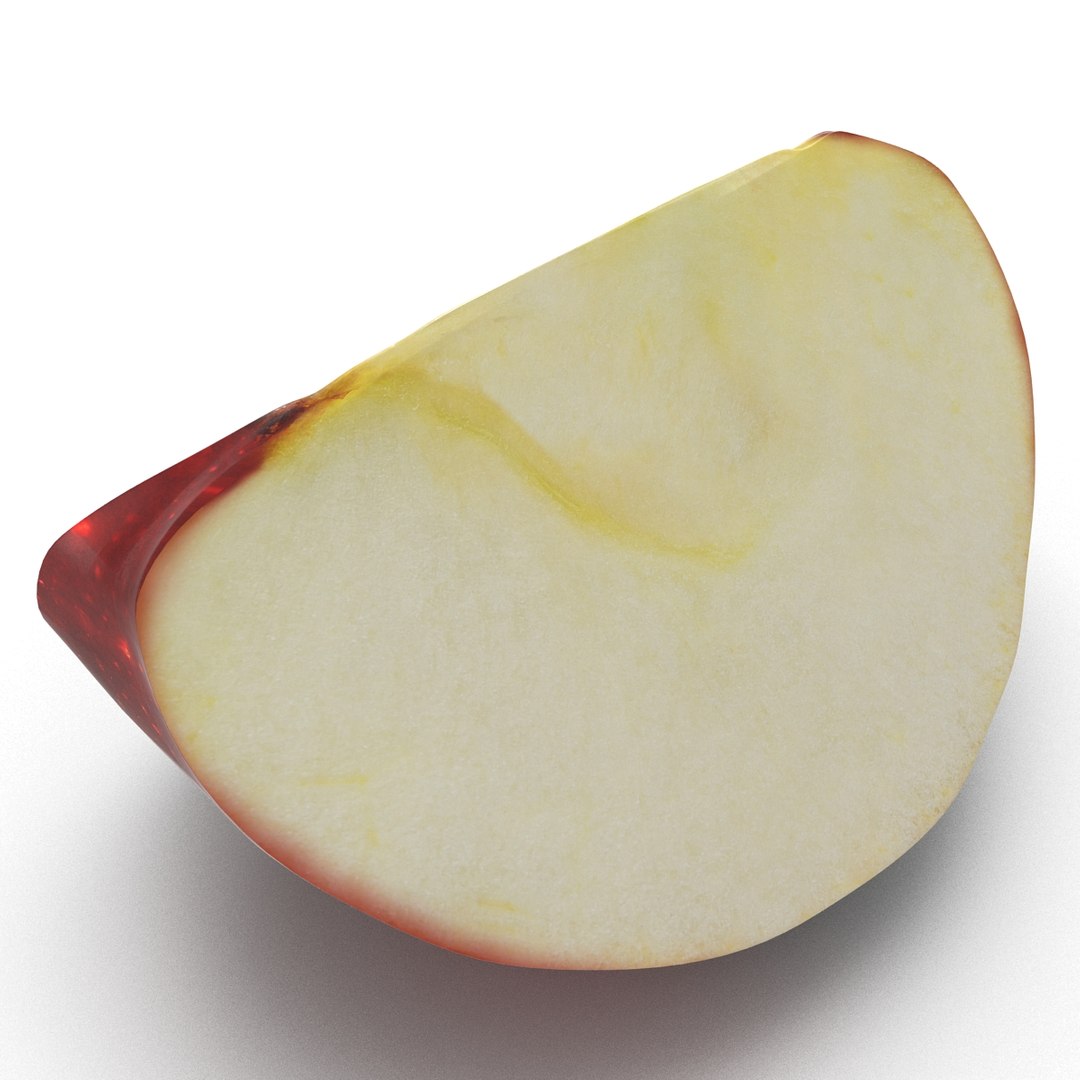 Red Apple Slice 3d Model