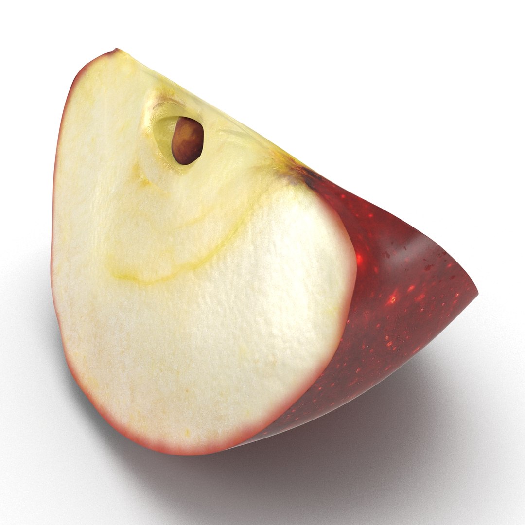 Red Apple Slice 3d Model