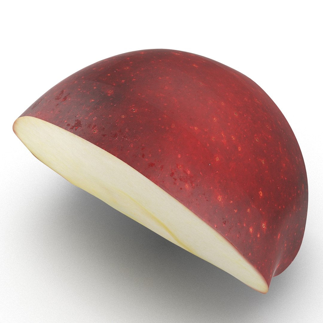 Red Apple Slice 3d Model