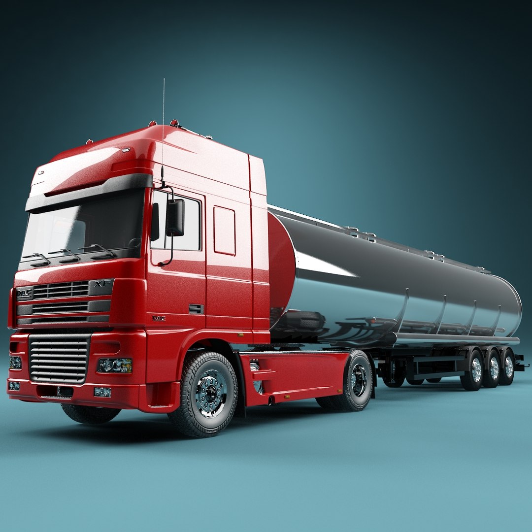 daf xf truck tank 3d 3ds