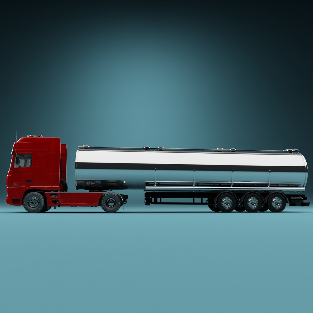 daf xf truck tank 3d 3ds
