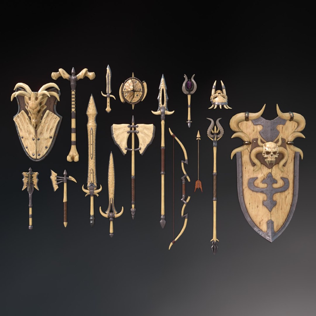 3D Fantasy Weapon Bone Set - TurboSquid 1730399