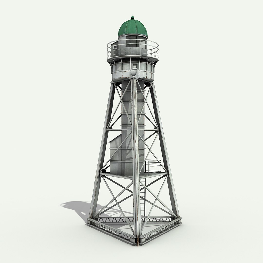 White Metal Lighthouse - 3d Model
