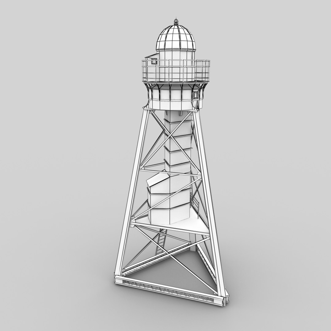 White Metal Lighthouse - 3d Model