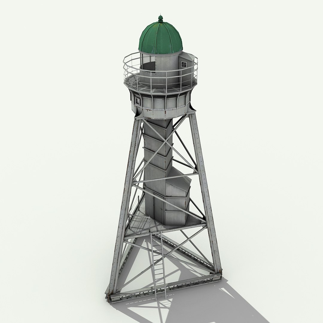 White Metal Lighthouse - 3d Model