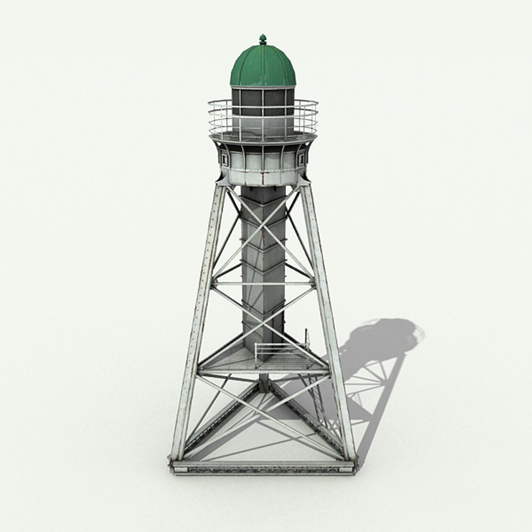 White Metal Lighthouse - 3d Model