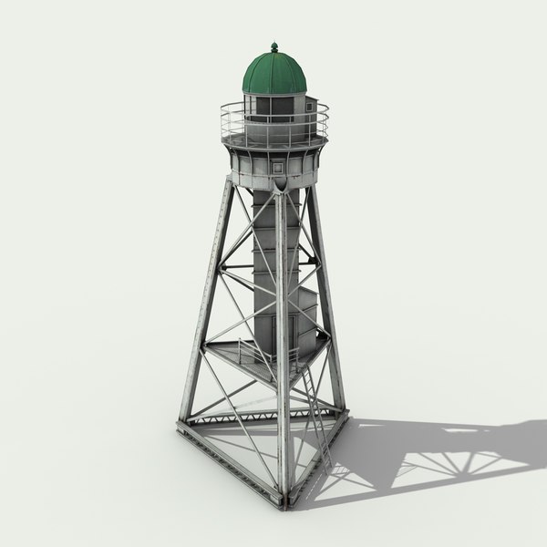 low-poly light tower 3d model