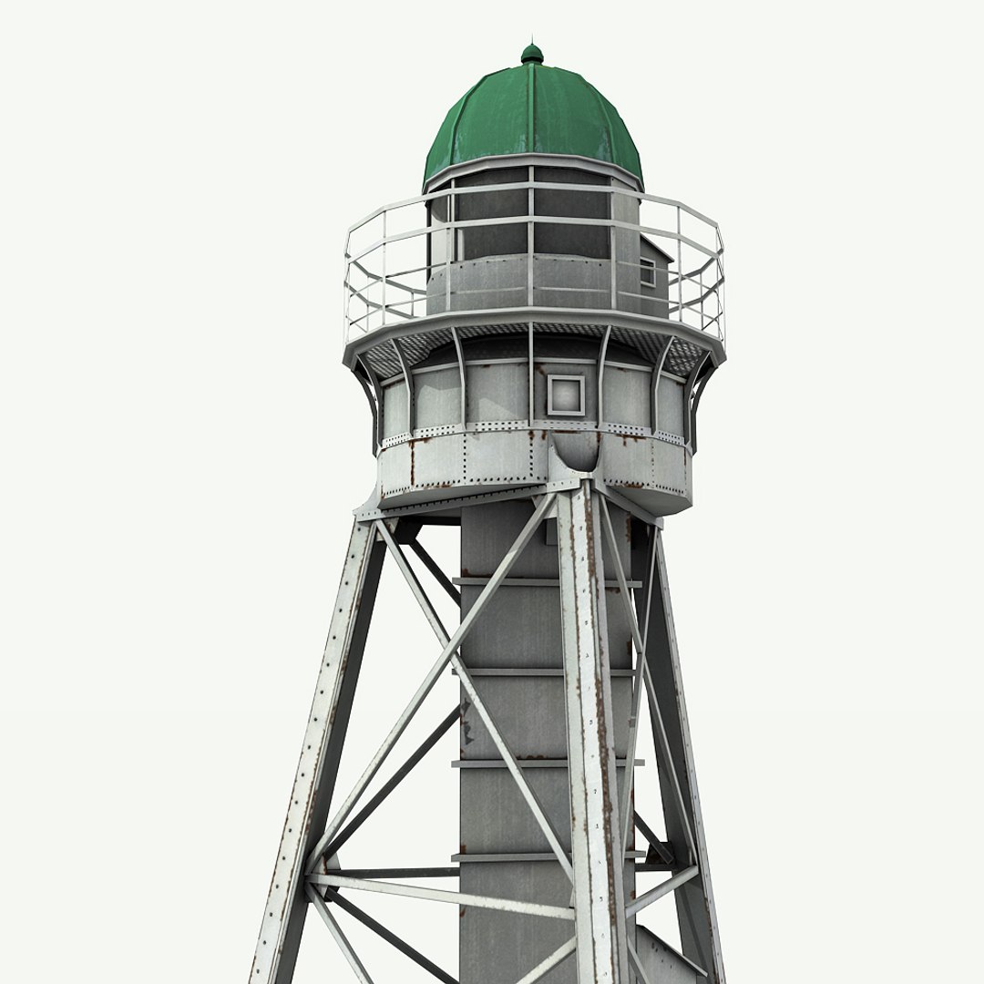 White Metal Lighthouse - 3d Model