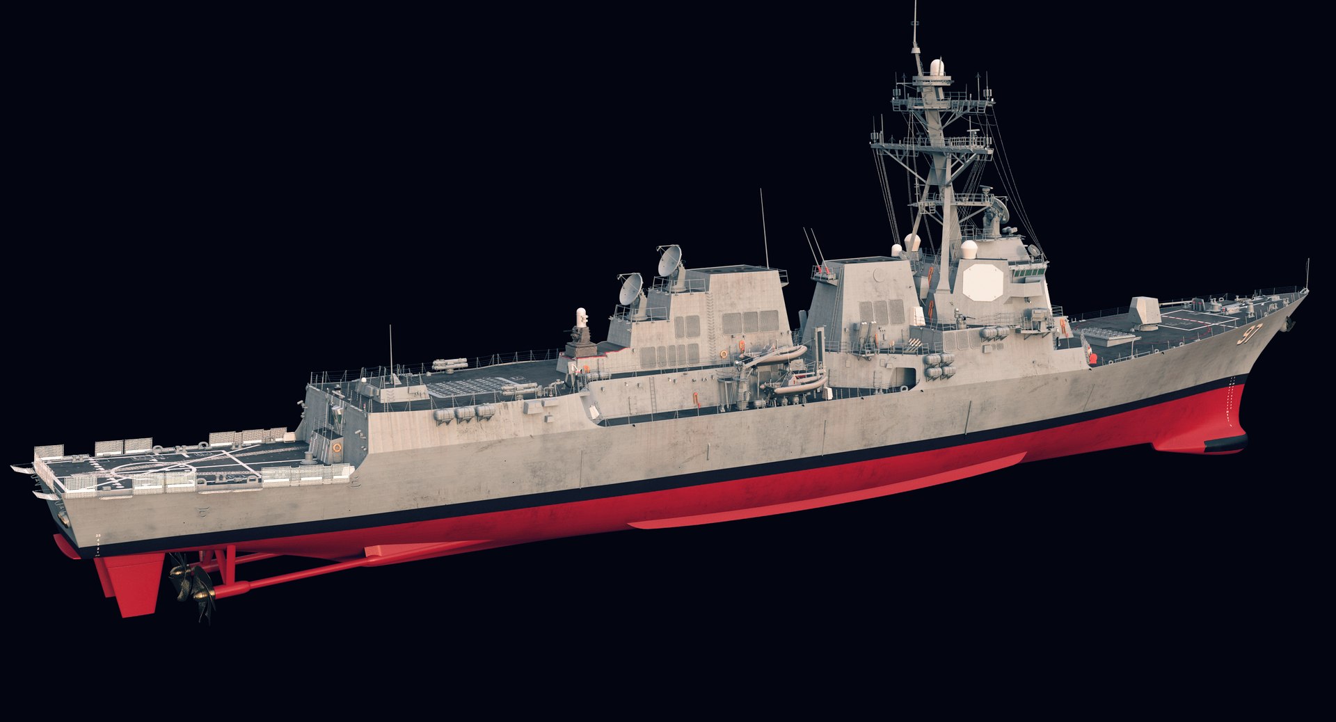2 uss halsey 3d model