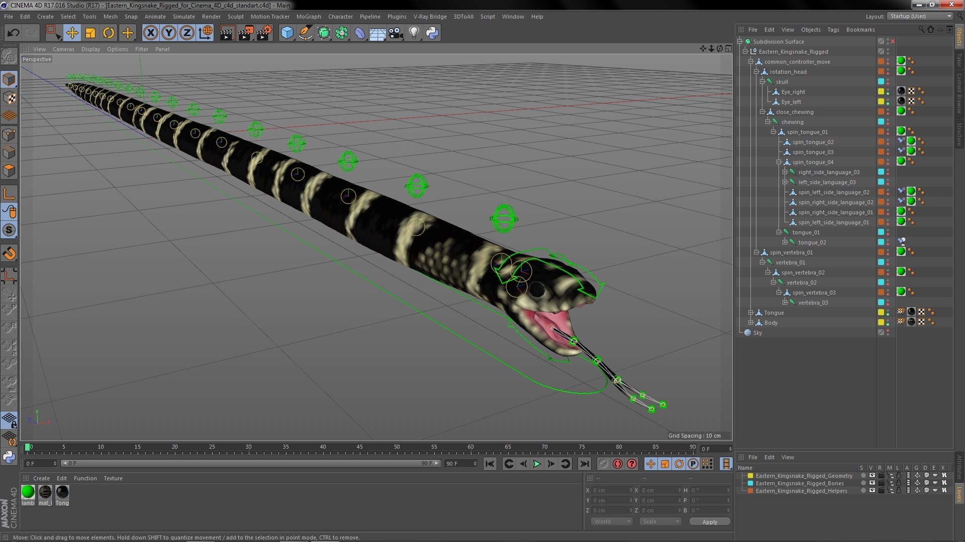 Eastern Kingsnake Rigged for Cinema 4D 3D model - TurboSquid 1980950