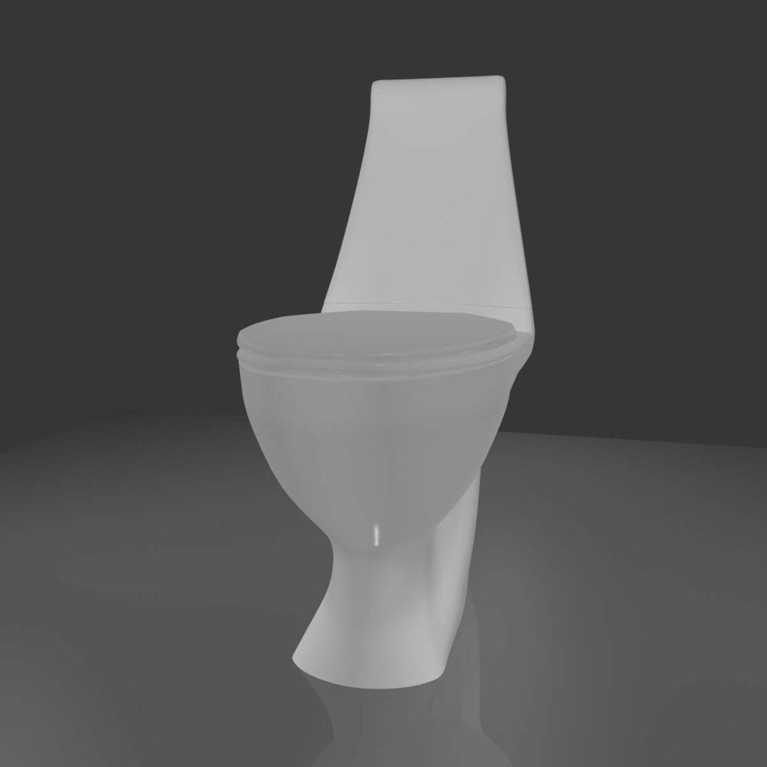 3d model of flush toilet