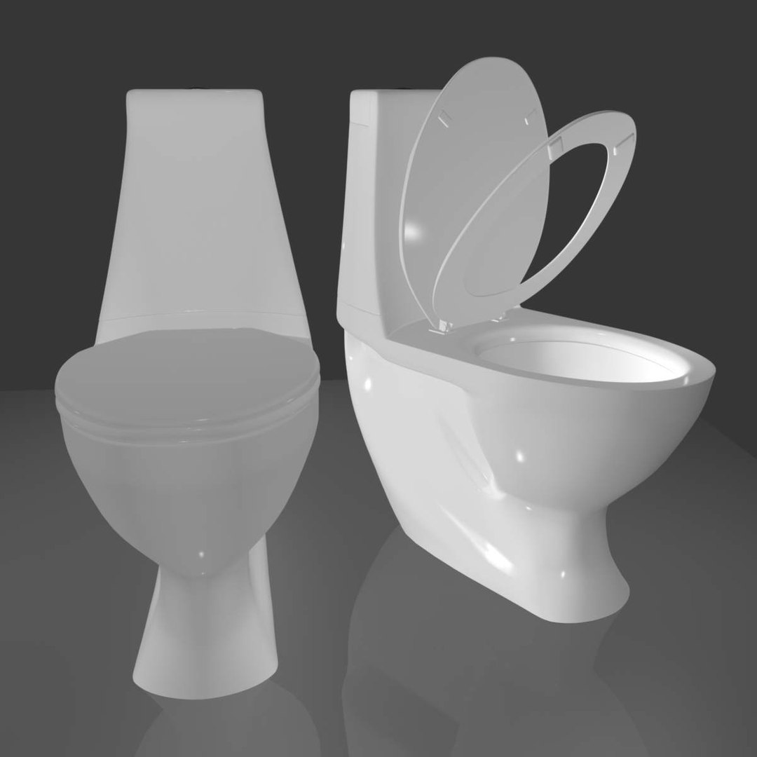 3d model of flush toilet