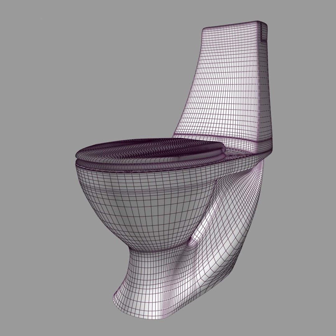 3d model of flush toilet