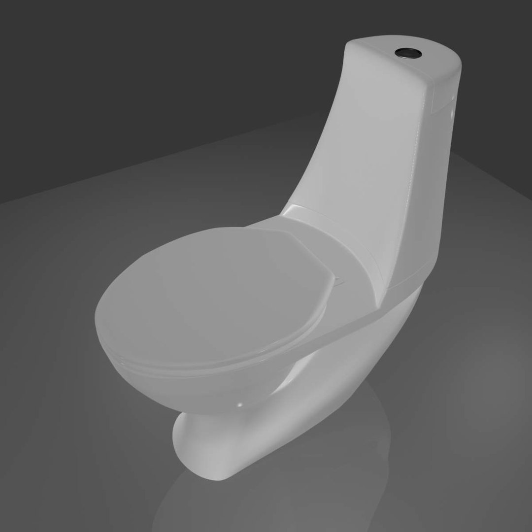 3d model of flush toilet