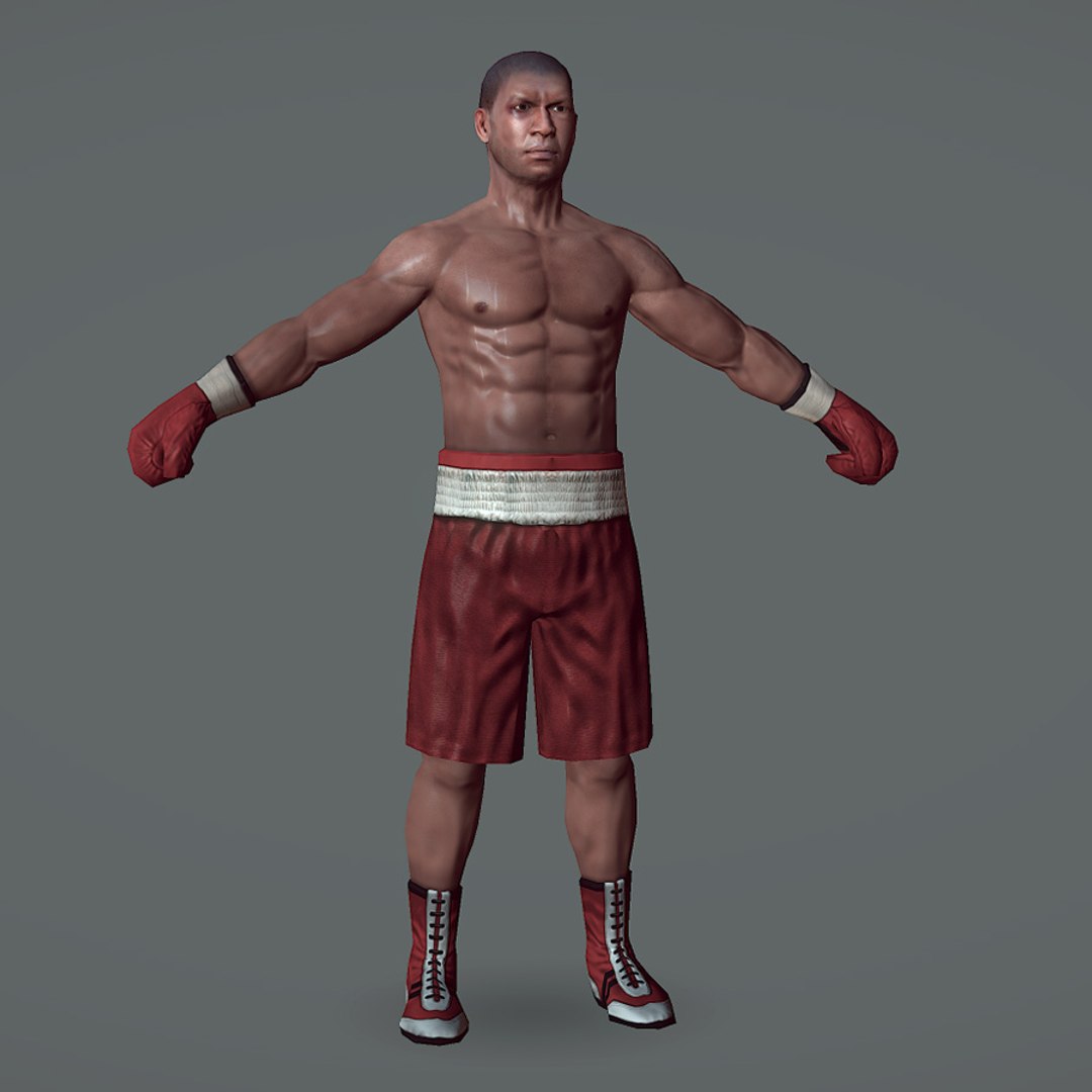 3d Boxer Man Athlete Model