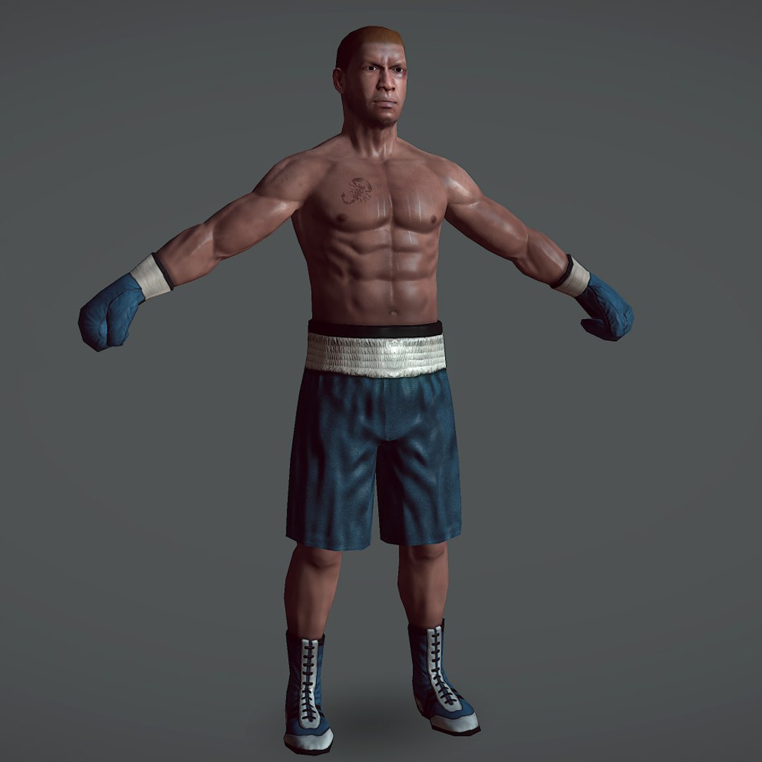 3d Boxer Man Athlete Model