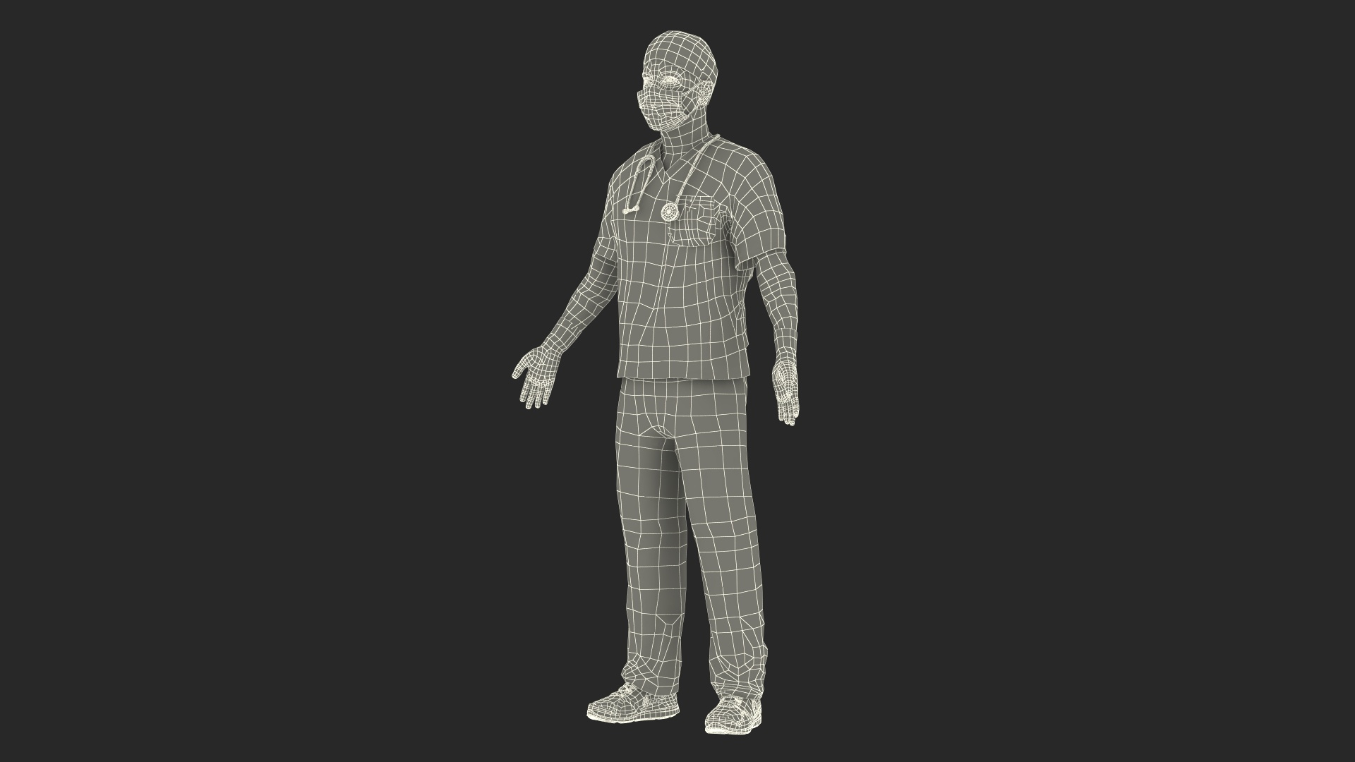 Male Surgeon Doctor Wearing Mask Stained Blood Rigged 3D Model ...