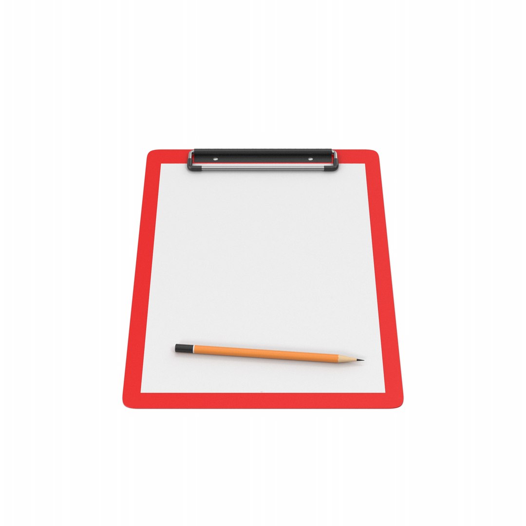 3D Clipboard With Pencil - TurboSquid 1868847