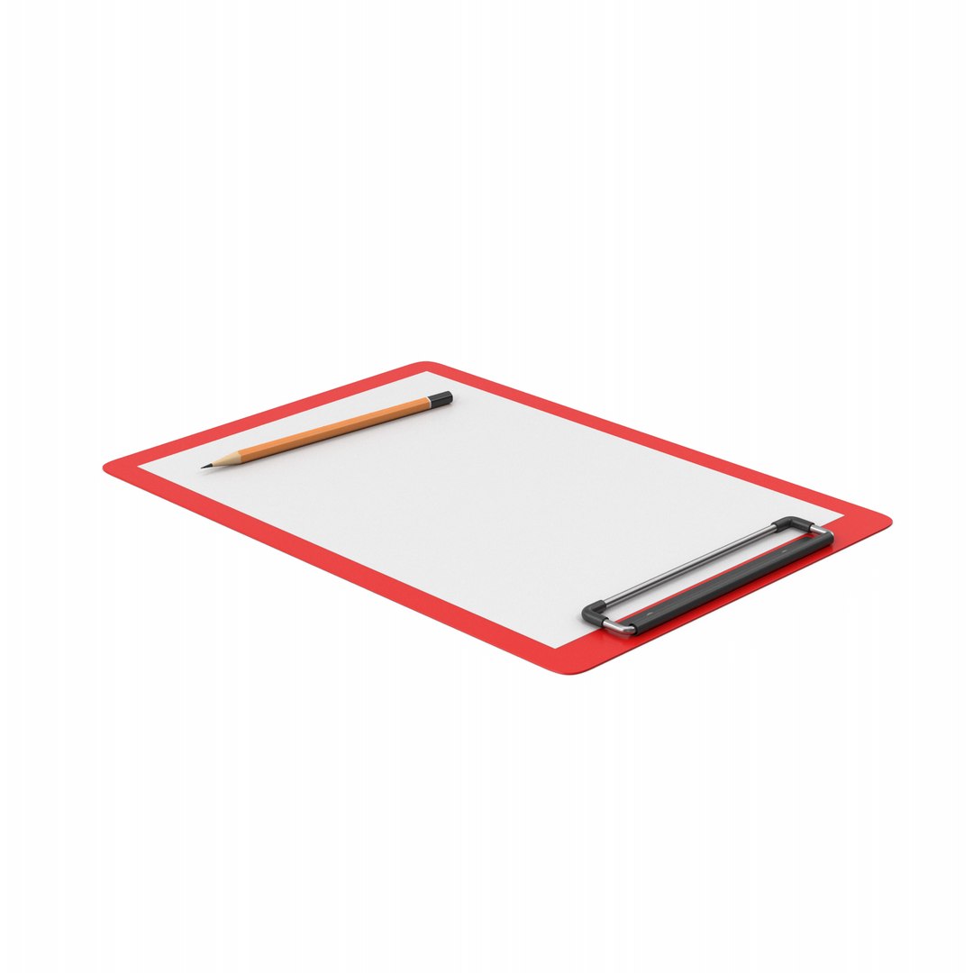 3D Clipboard With Pencil - TurboSquid 1868847