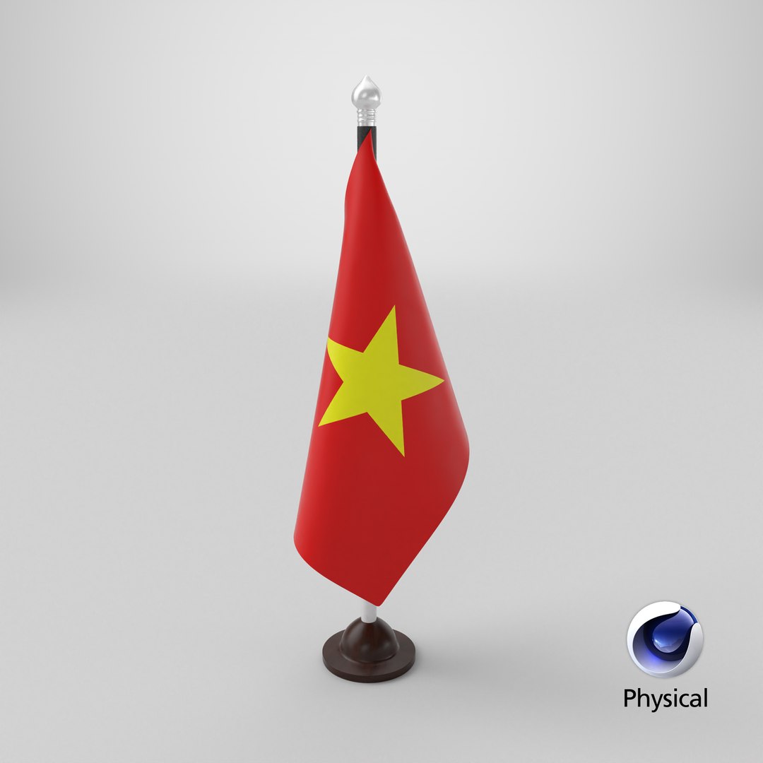 3D Model Vietnam Flag Stand - TurboSquid 2508157