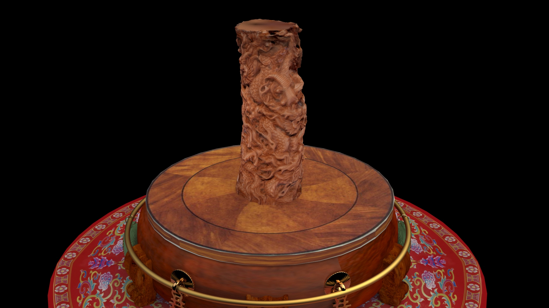 3D Chinese Wood Carving Column - TurboSquid 2281116