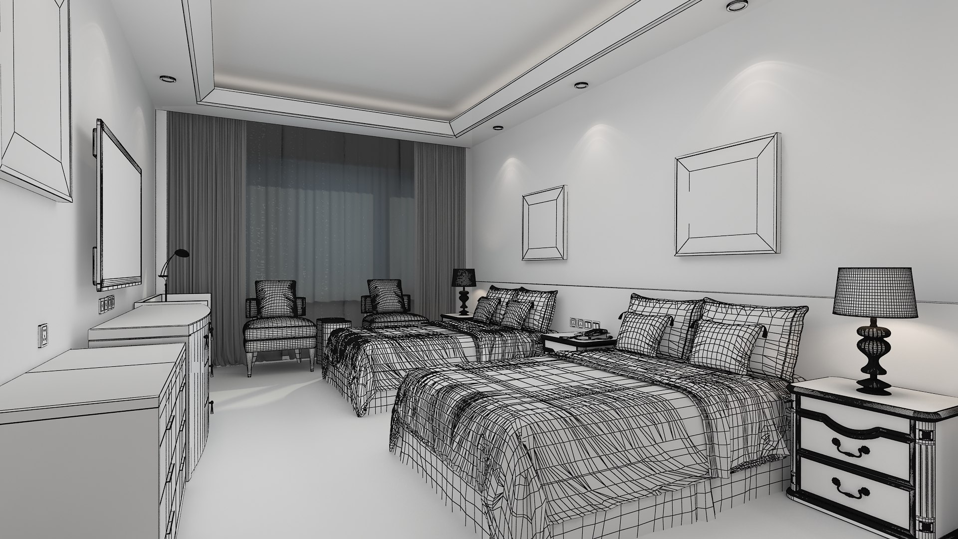 3D Hotel Room 05 Model - TurboSquid 2140065