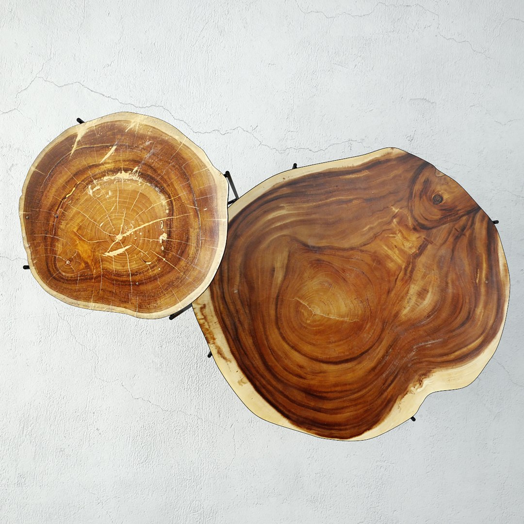 Wood Slice Coffee Tables 3D - TurboSquid 2120812