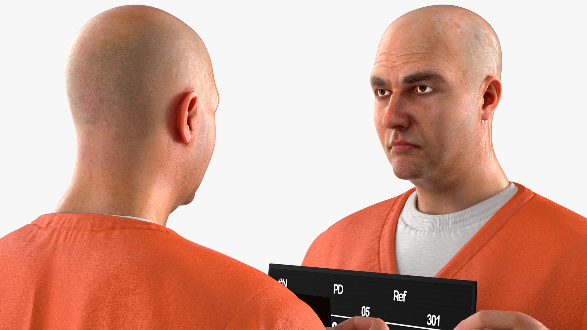 Male Prisoner With Mugshot Sign 3D Model - TurboSquid 2363220