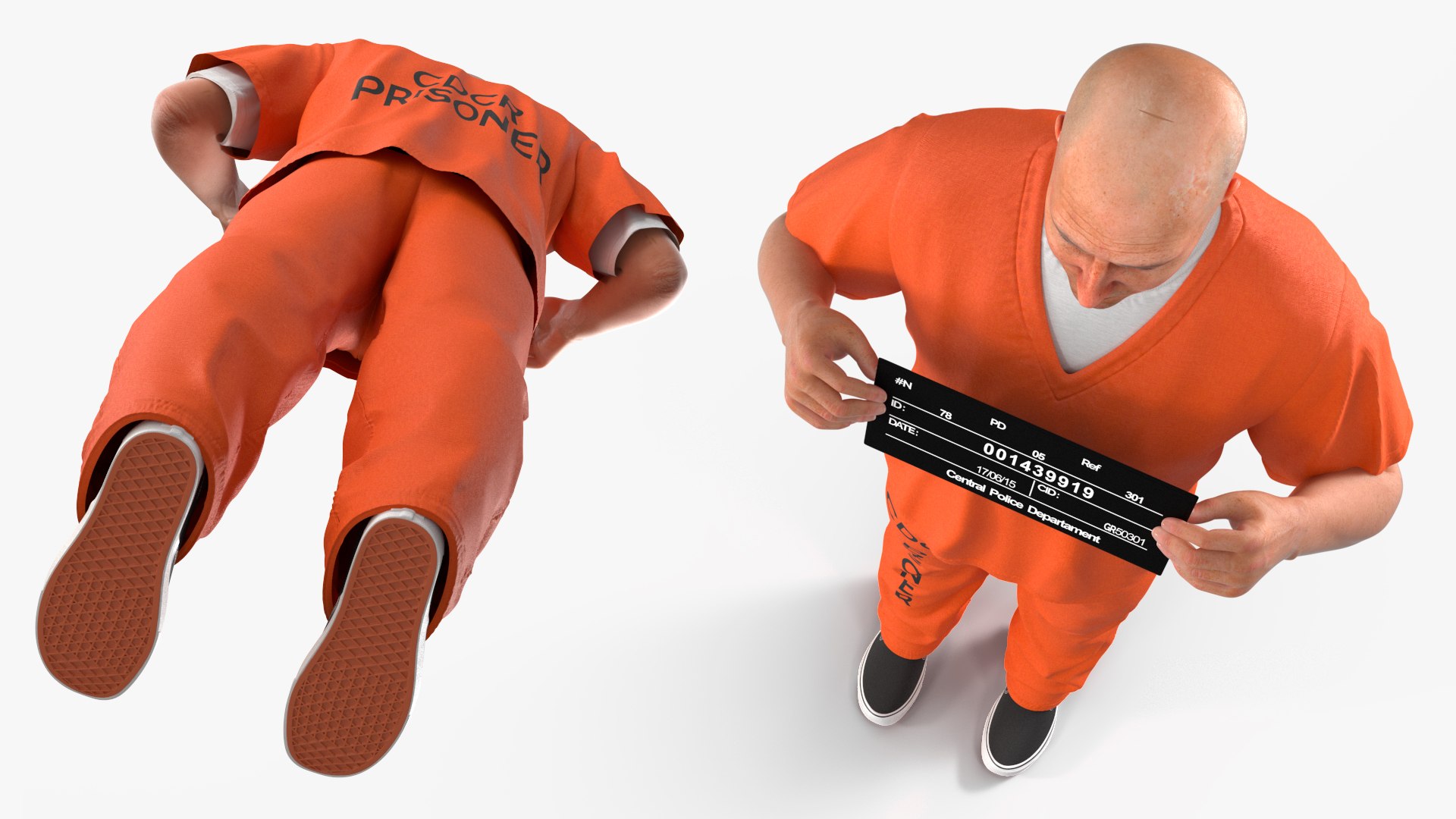 Male Prisoner With Mugshot Sign 3D Model - TurboSquid 2363220