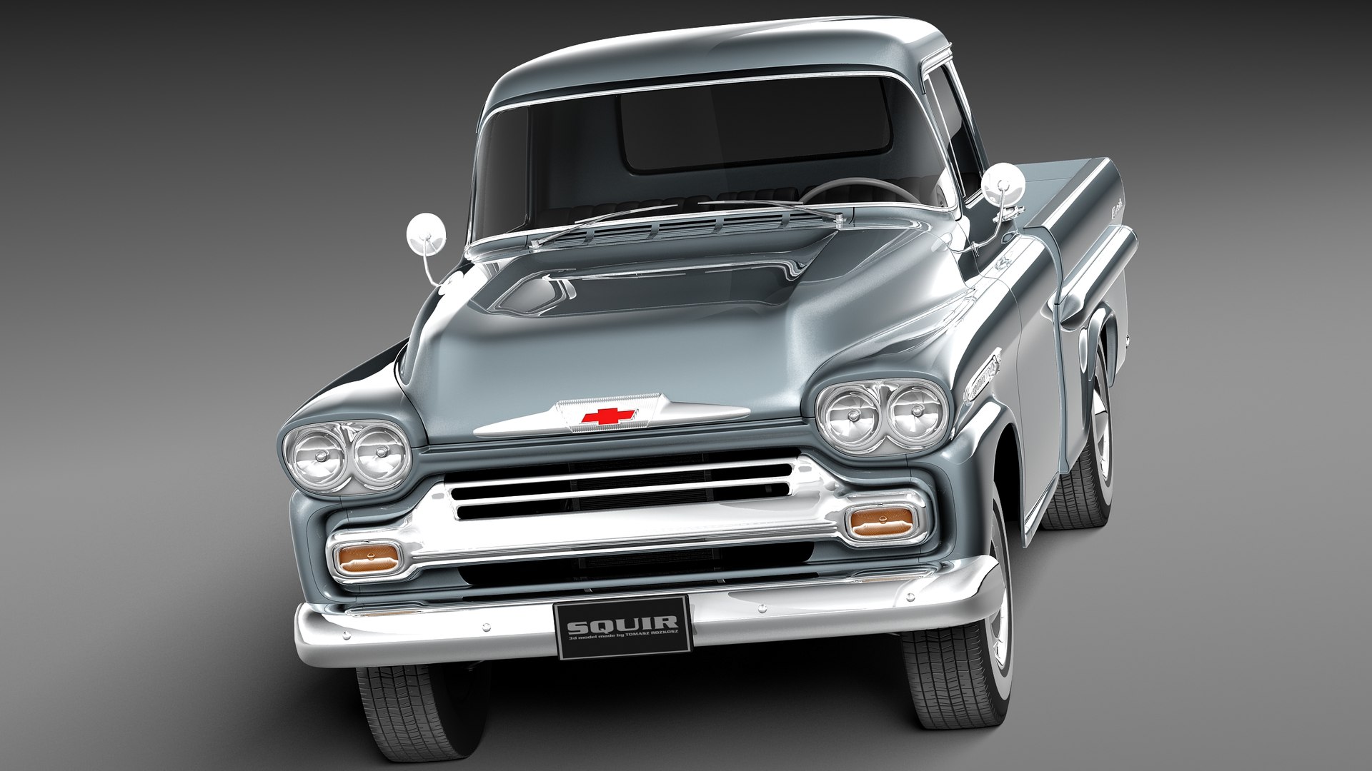 3d American V8 Antique 1958 Model