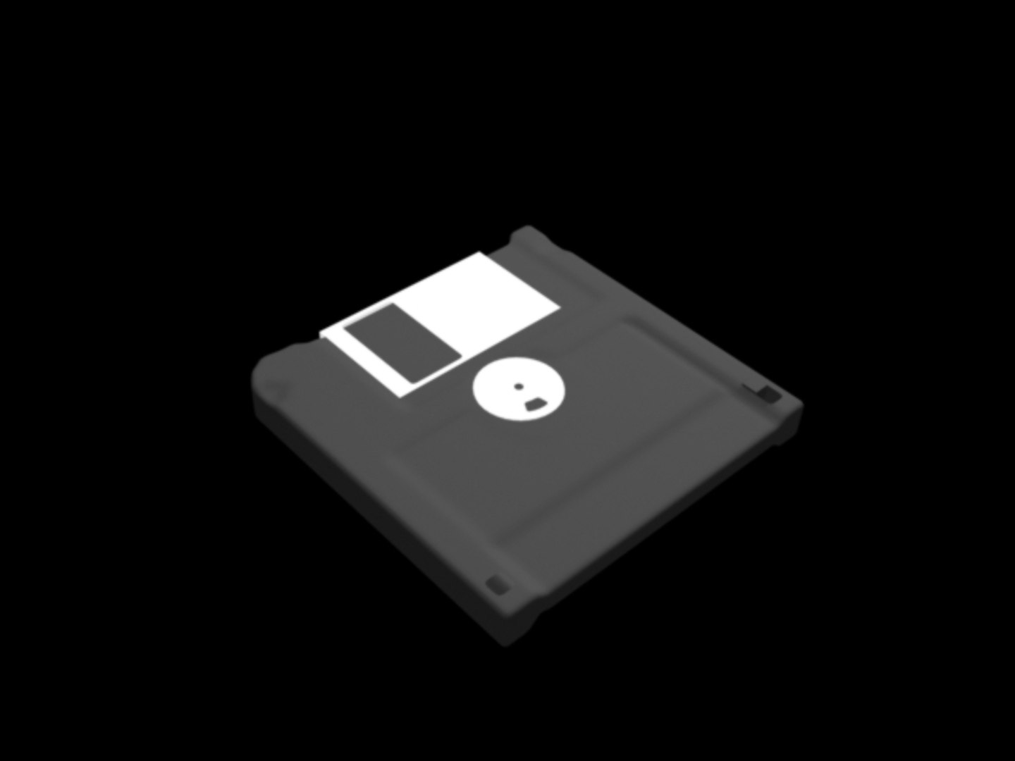 Black Floppy Disk 3d Model