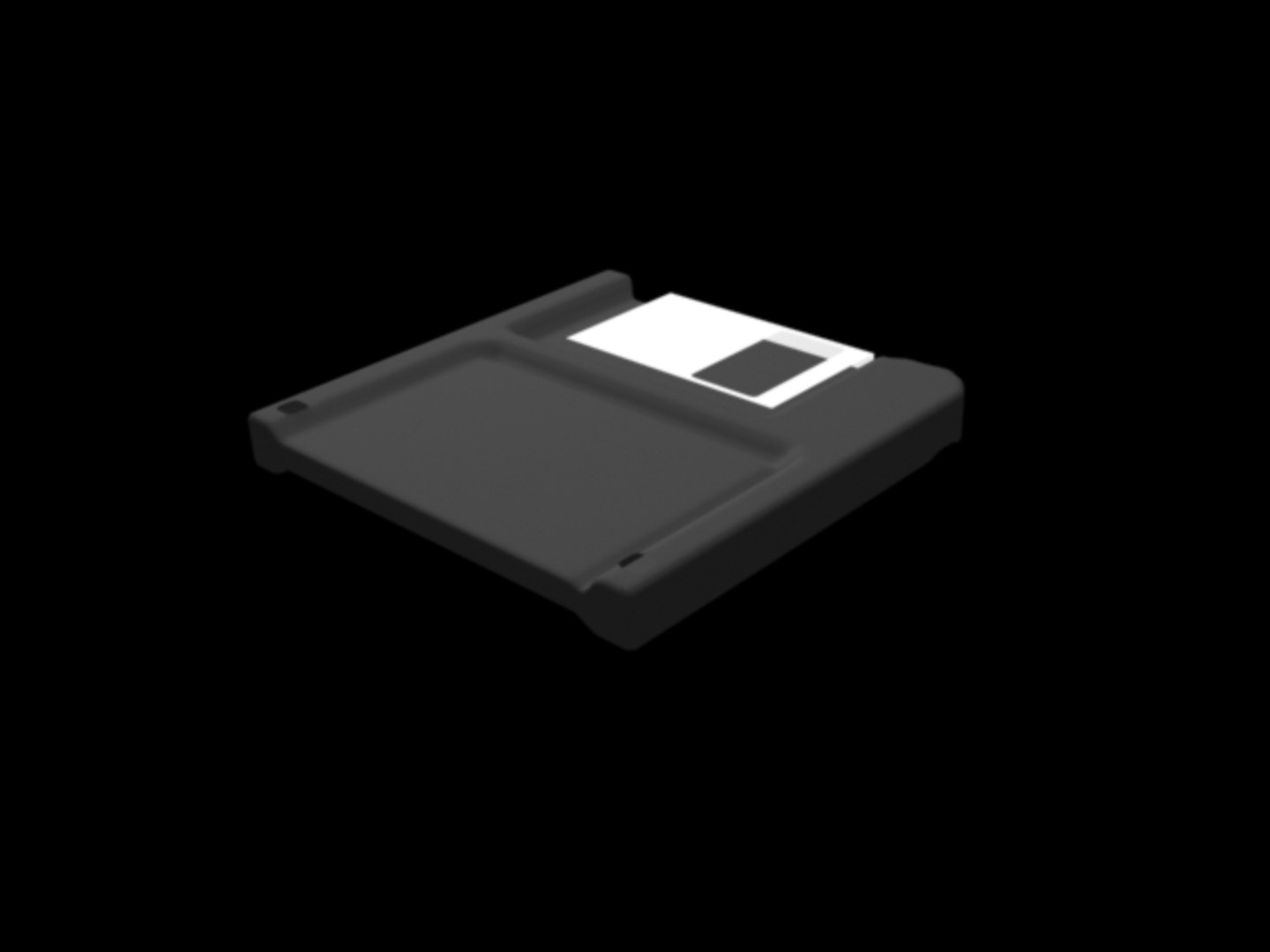 Black Floppy Disk 3d Model