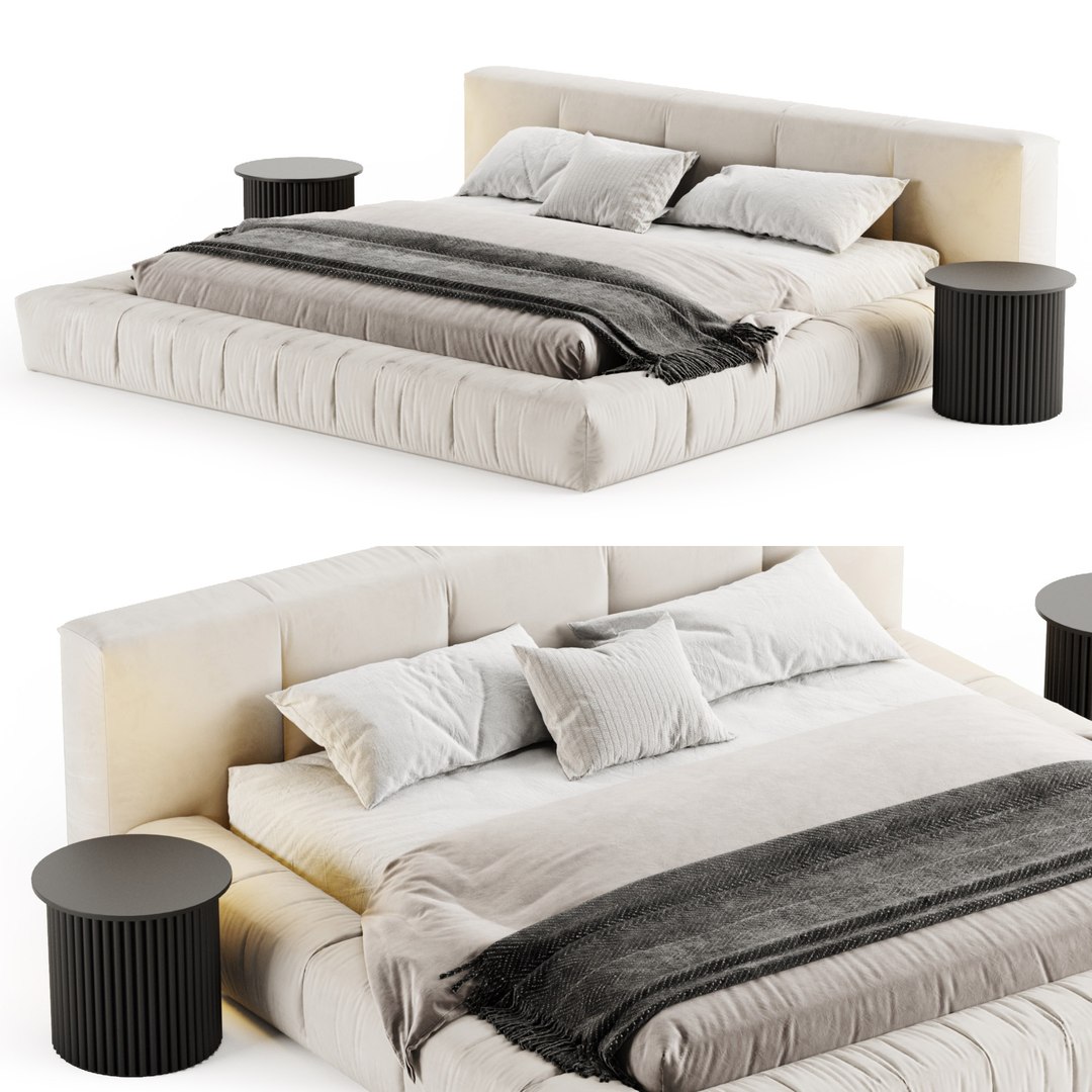 Letto Pixel Box Large Bed 3D Model - TurboSquid 2107408