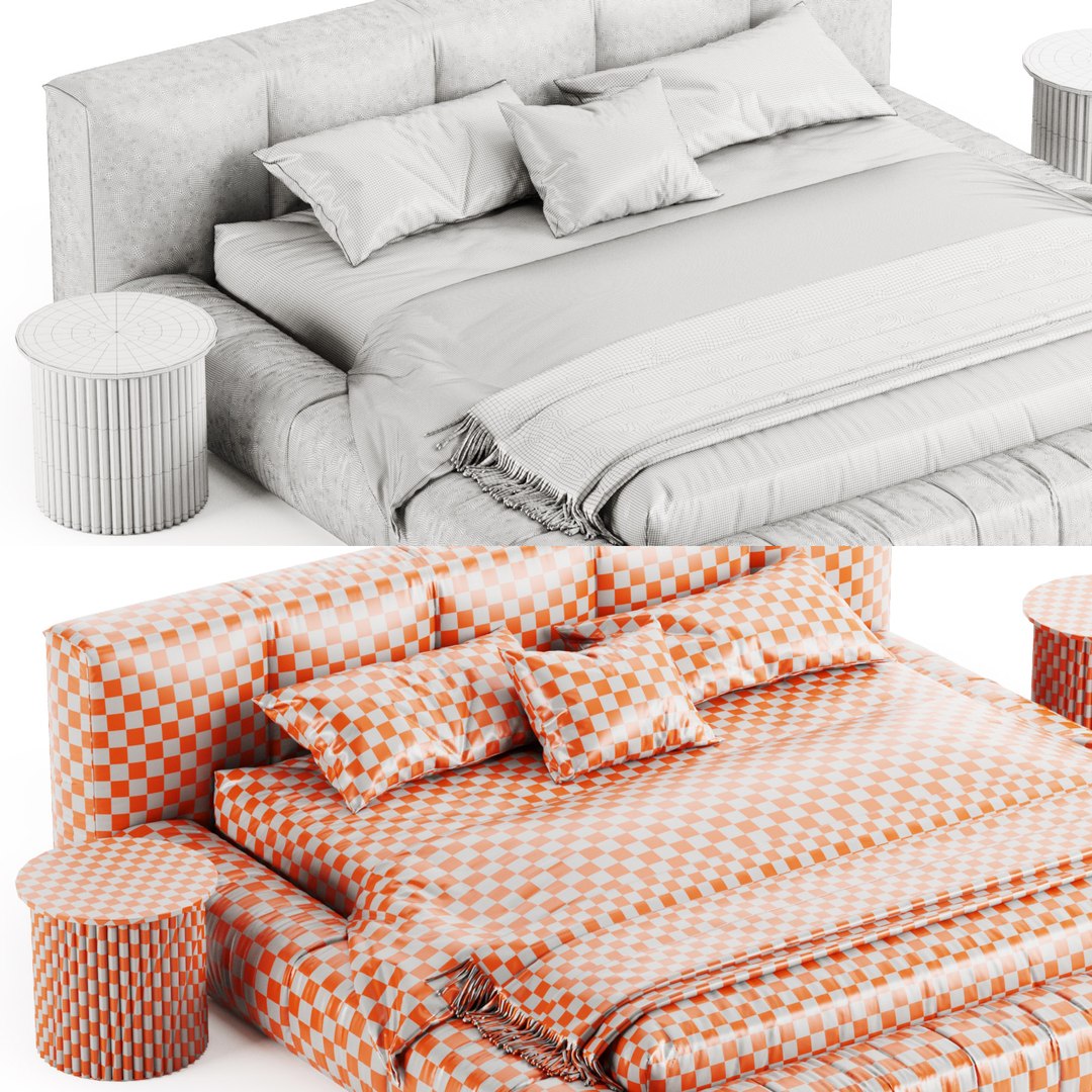 Letto Pixel Box Large Bed 3D Model - TurboSquid 2107408