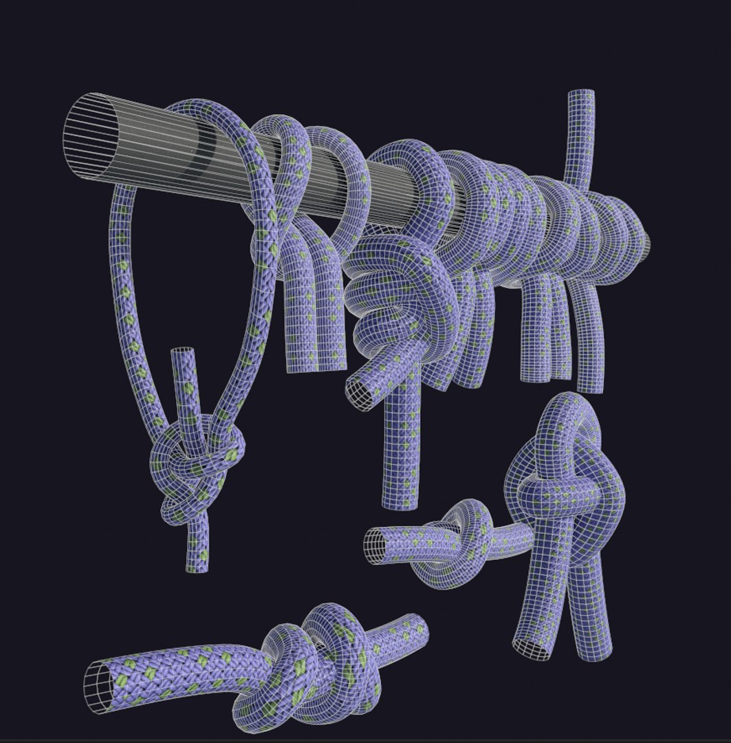 9 Commonly Used Rope Knots Low-poly 3D Model 3D Model - TurboSquid 1718885