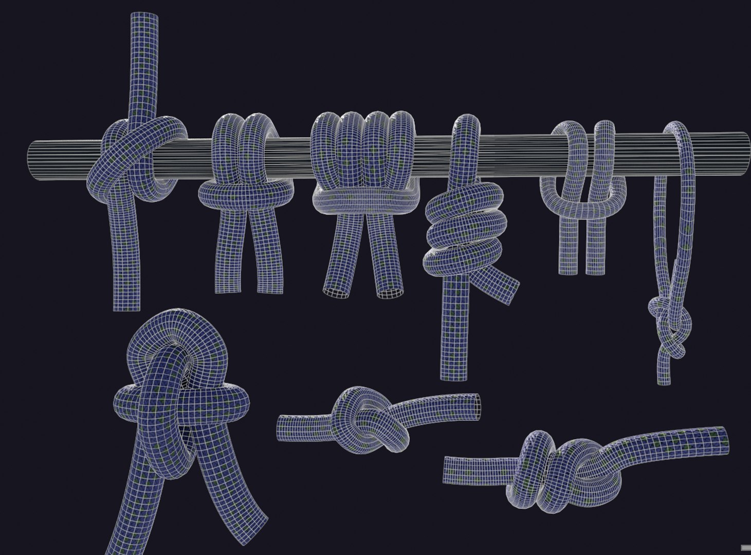 9 Commonly Used Rope Knots Low-poly 3D Model 3D Model - TurboSquid 1718885