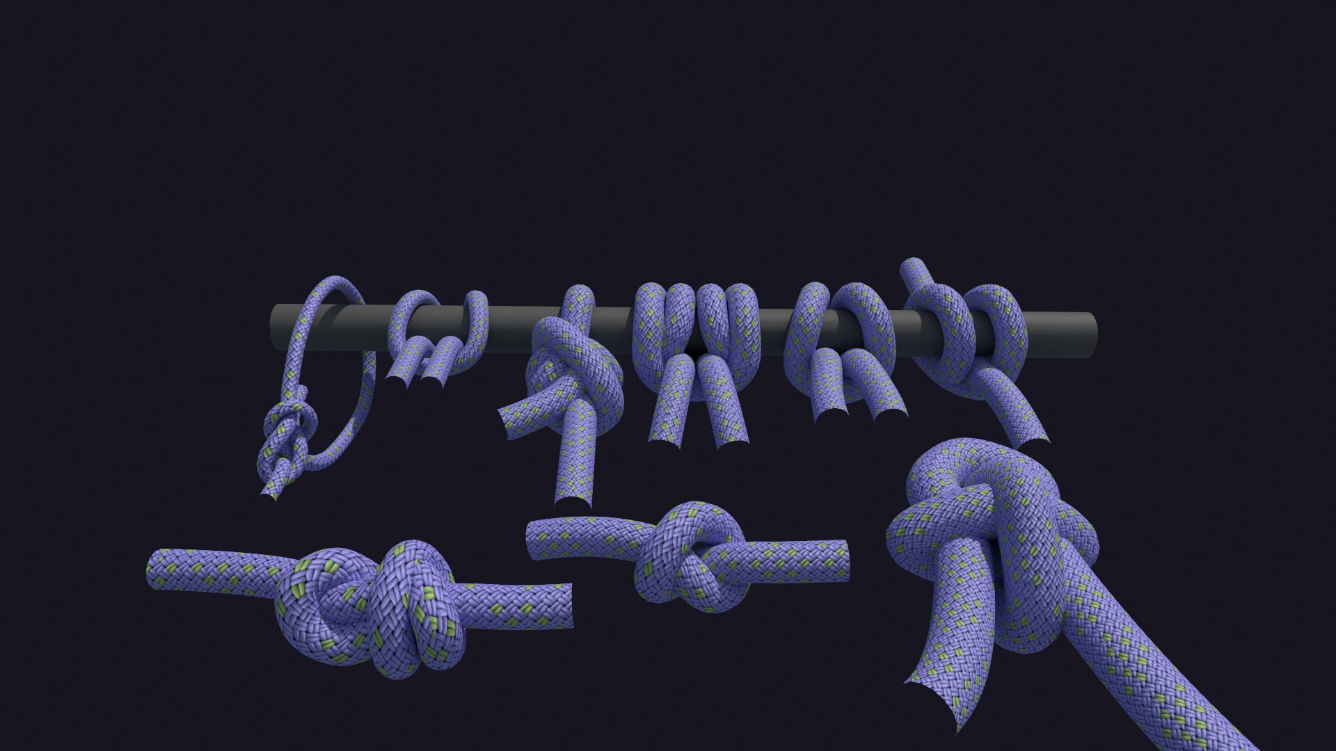 9 Commonly Used Rope Knots Low-poly 3D Model 3D Model - TurboSquid 1718885