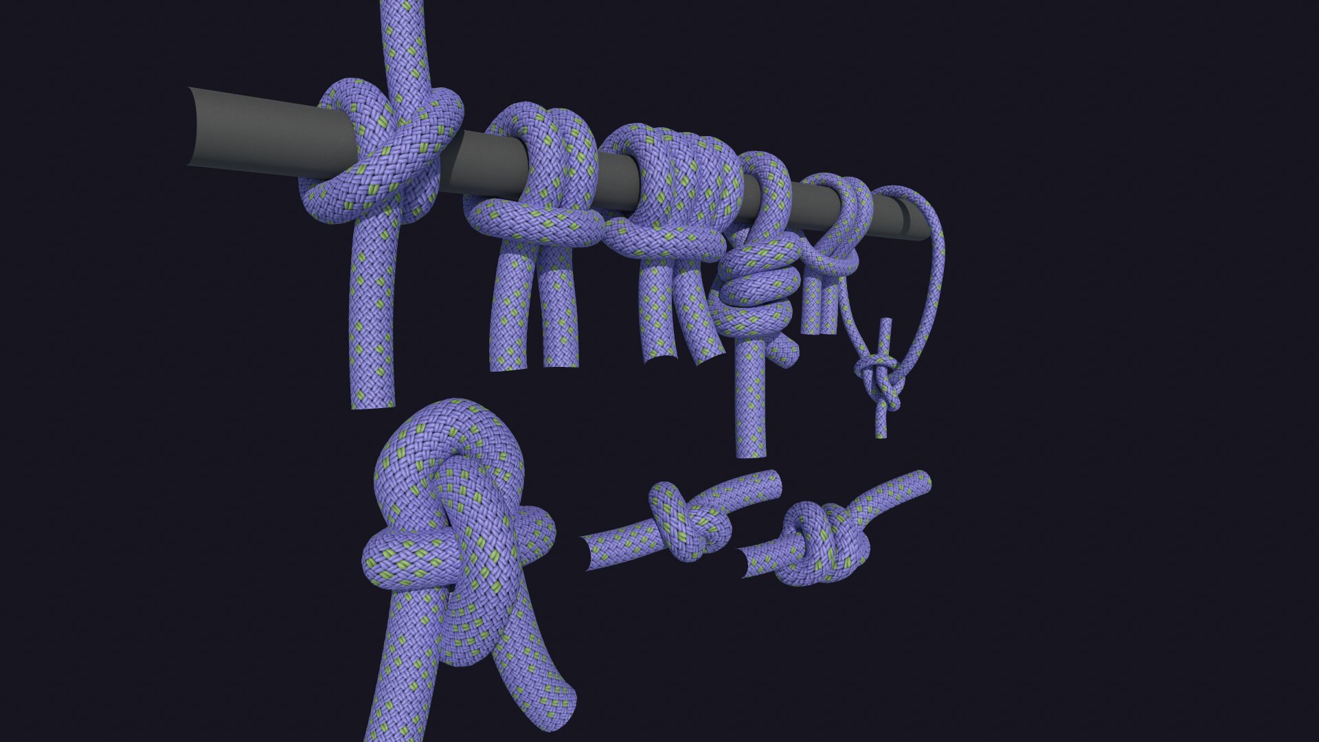 9 Commonly Used Rope Knots Low-poly 3D Model 3D Model - TurboSquid 1718885