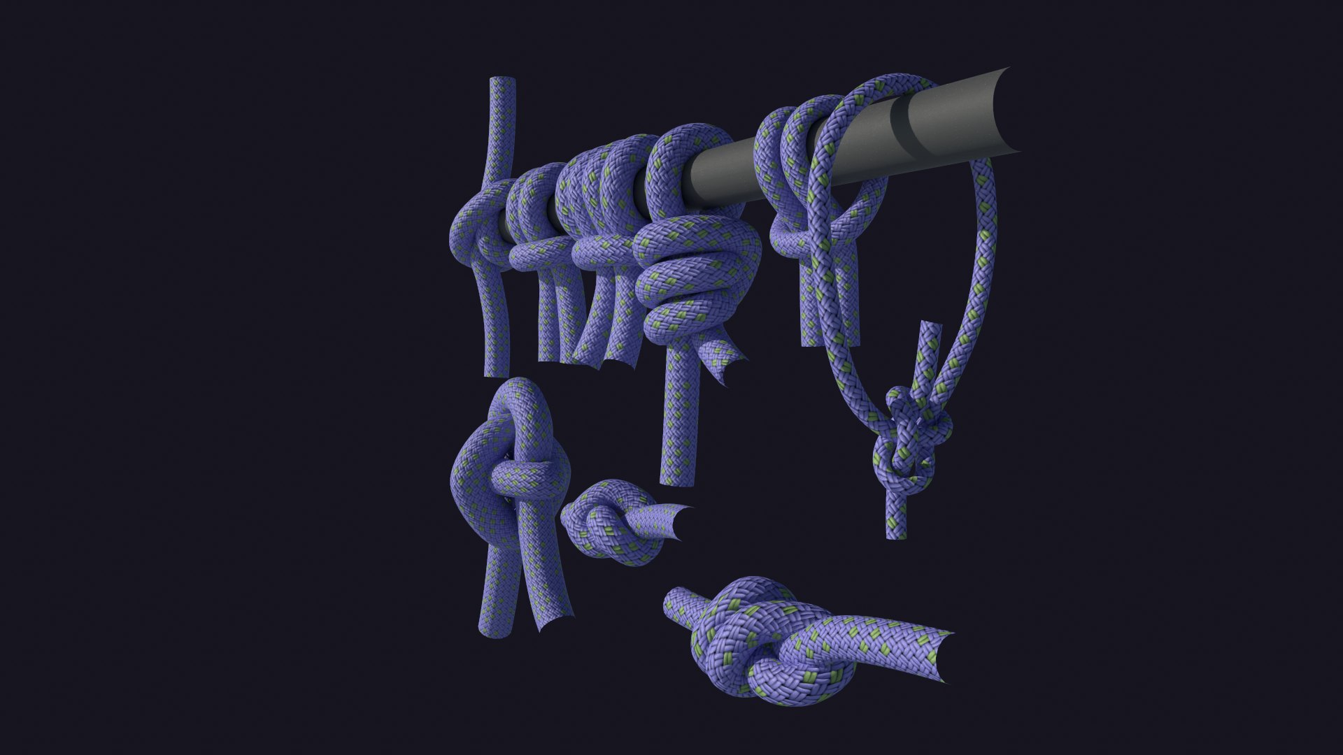 9 Commonly Used Rope Knots Low-poly 3D Model 3D Model - TurboSquid 1718885