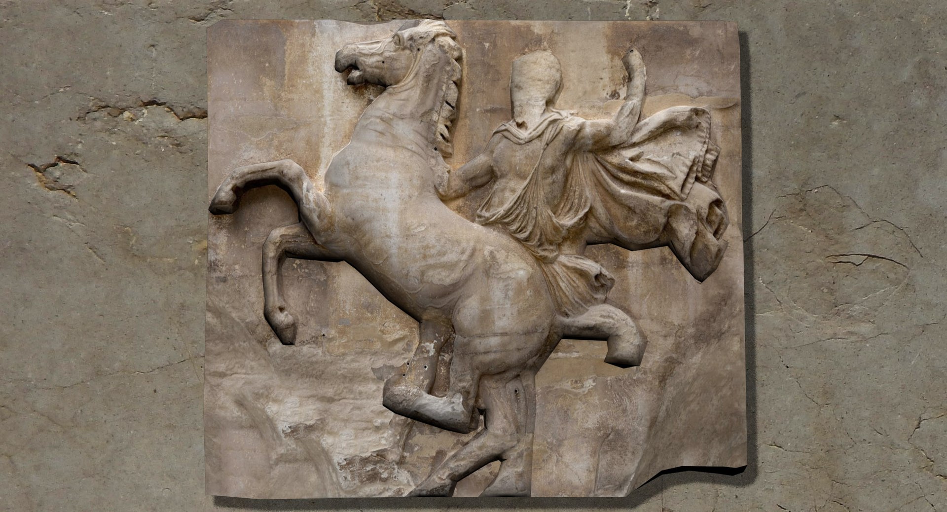 3d Obj Metope Marble Parthenon