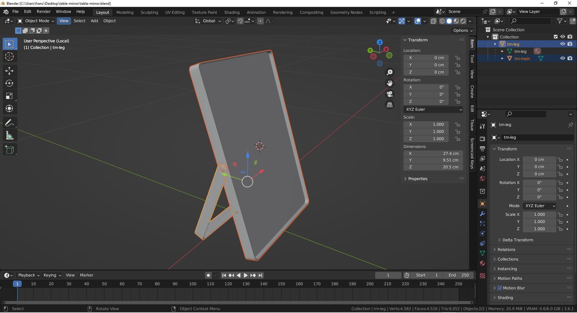 Table Mirror 3D Model - TurboSquid 2098944