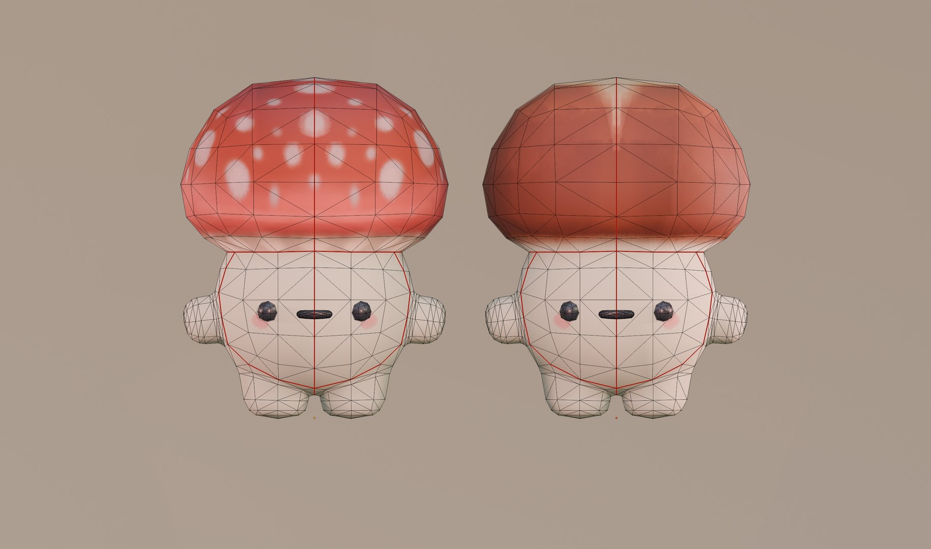 3D Cute Mushrooms - Bolete Shiitake And Red - TurboSquid 2360248