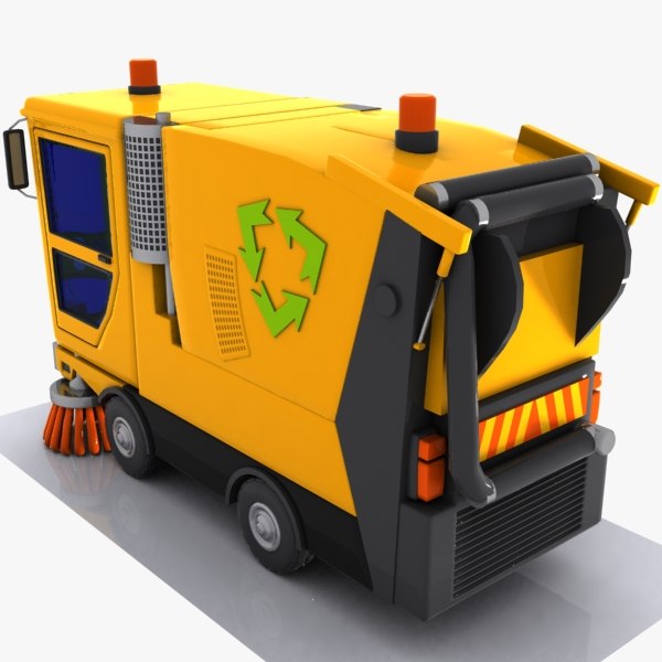 cartoon street sweeper 3d max