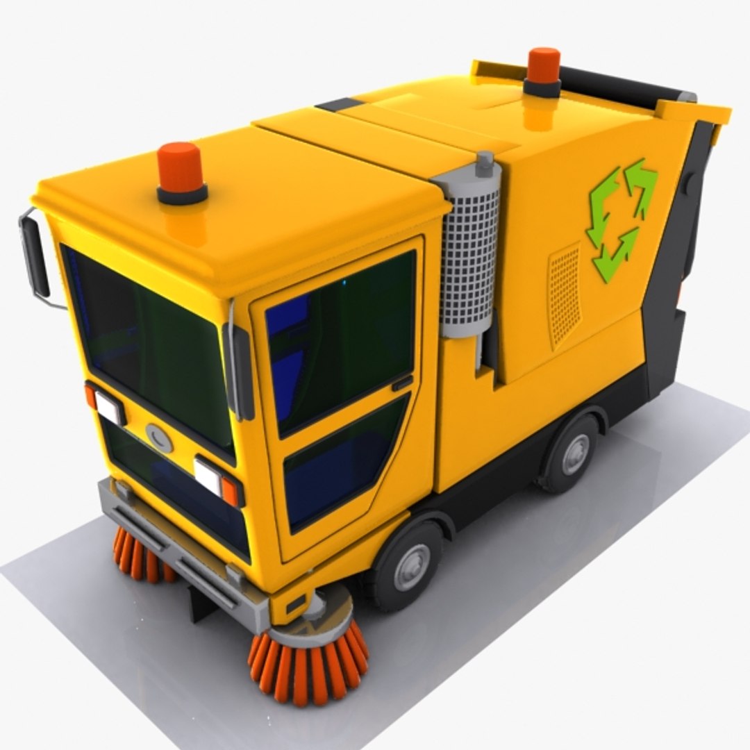 cartoon street sweeper 3d max