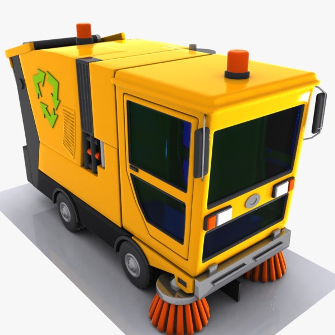 cartoon street sweeper 3d max