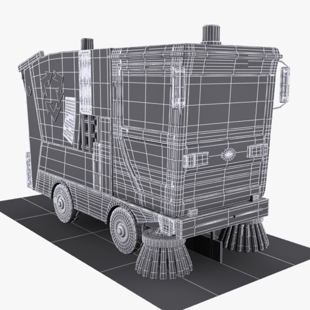 cartoon street sweeper 3d max