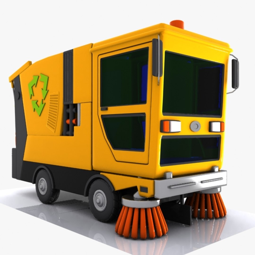 cartoon street sweeper 3d max