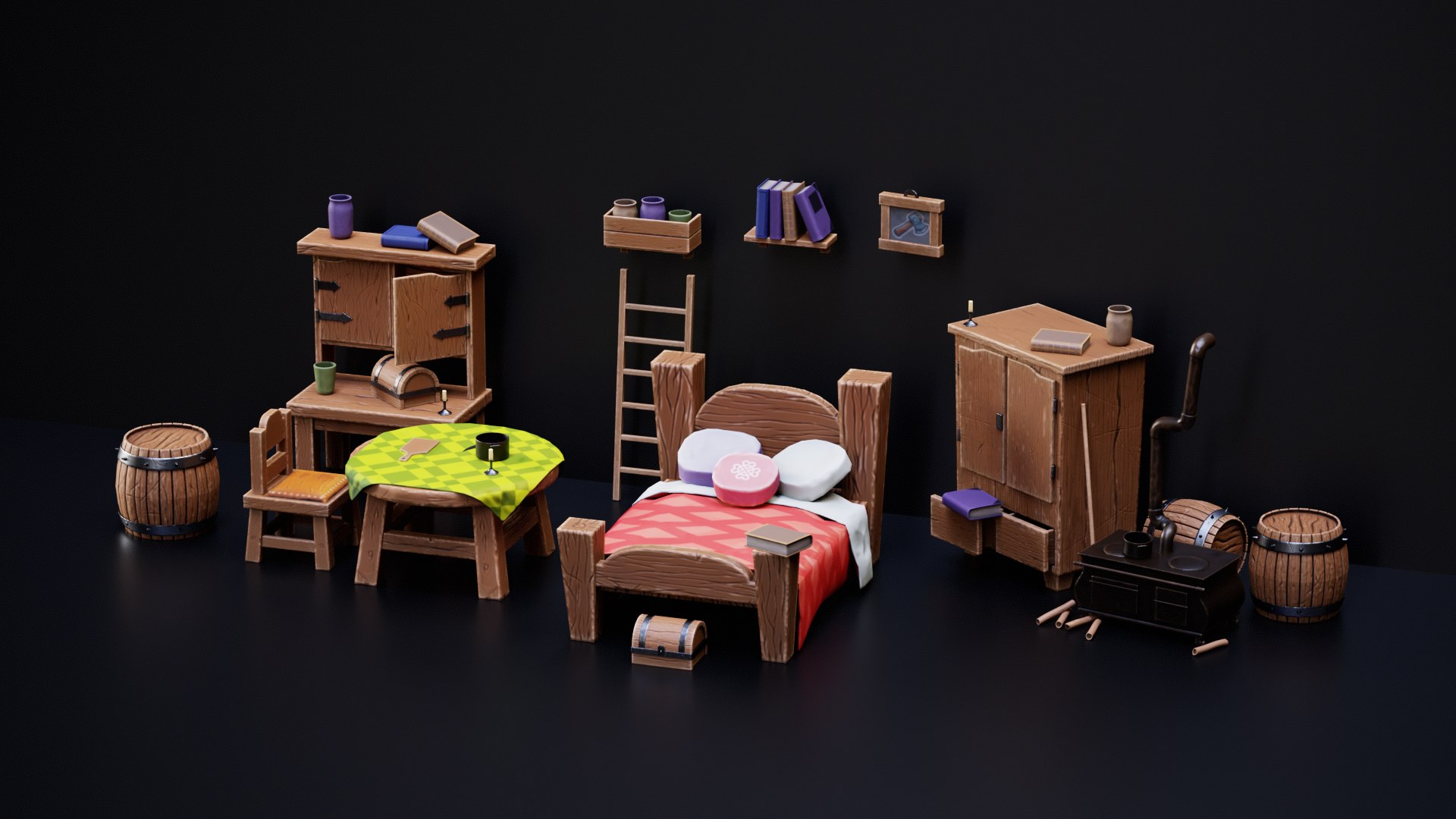 Stylized Interior Props Model - TurboSquid 2276616