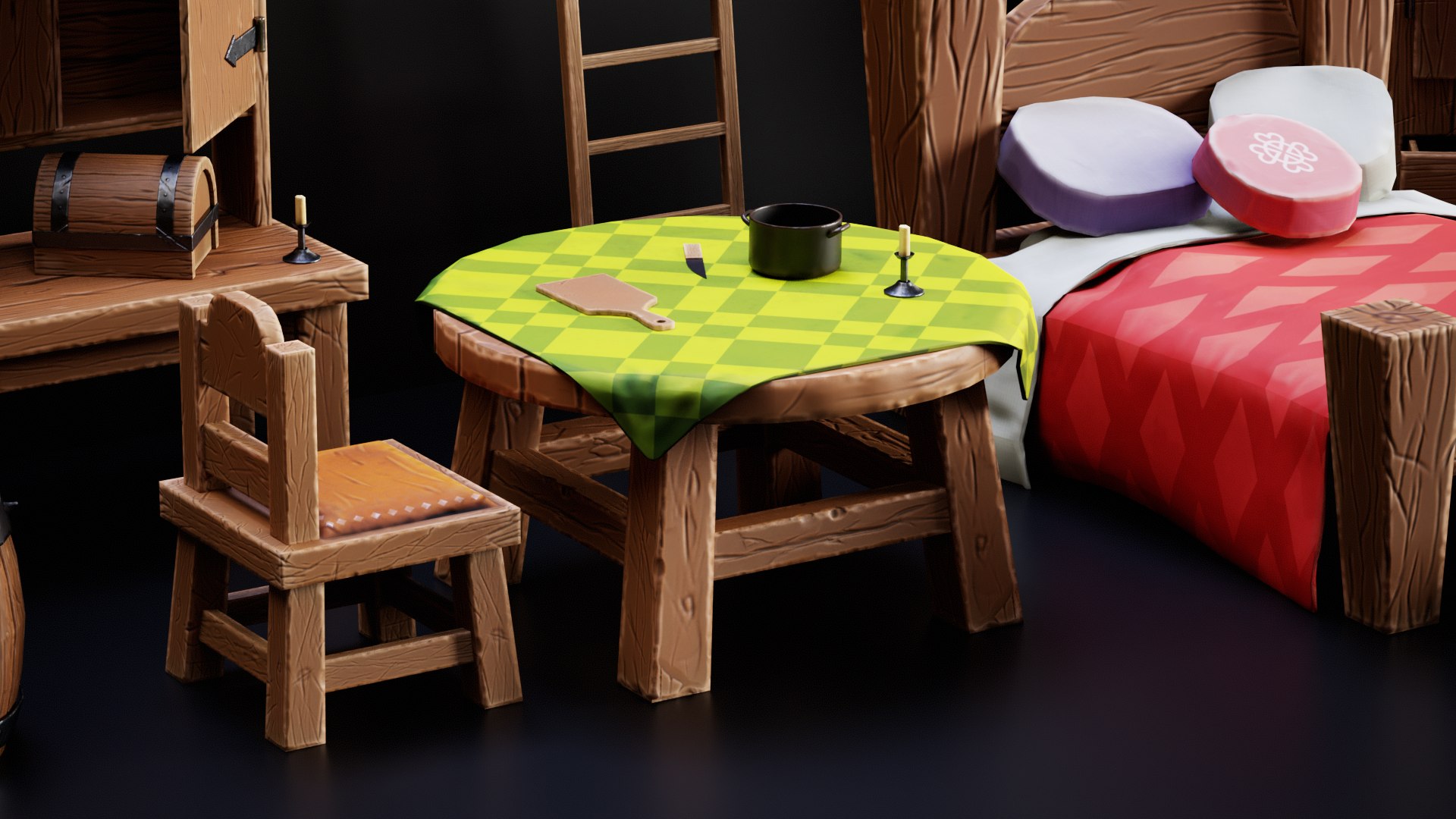 Stylized Interior Props Model - TurboSquid 2276616